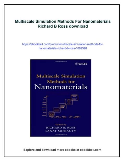 Multiscale Simulation Methods For Nanomaterials Richard B Ross Pdf