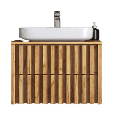 Swiss Aqua Technologies Meuble De Salle De Bain Sous Lavabo Sat Delano 80x46 Cm Chêne Mat