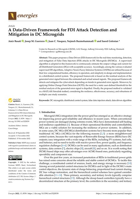 pdf a data driven framework for fdi attack detection and mitigation