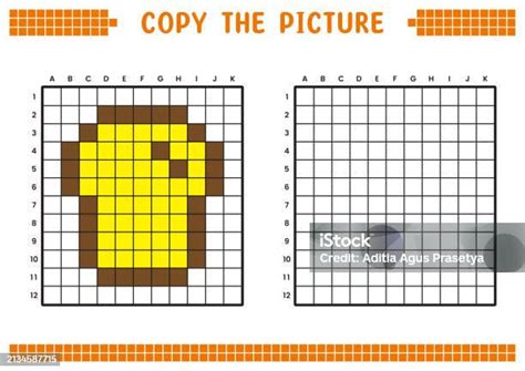그림을 복사하고 그리드 이미지를 완성합니다 사각형으로 그리는 교육용 워크시트 셀 영역 색칠 유치원 활동 어린이 게임 만화 벡터