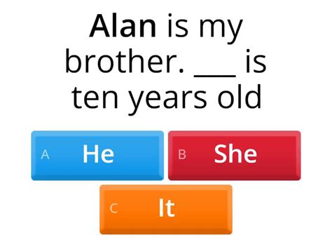 Subject Pronoun Quiz