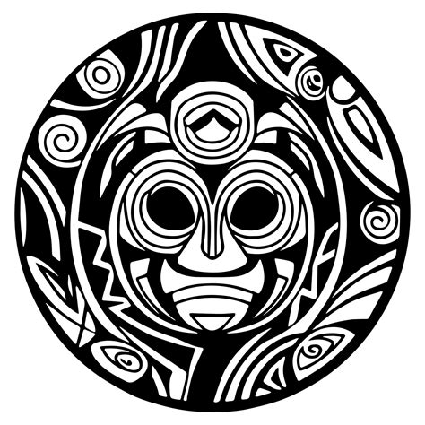 Polynesian Elements Icon Glyph Vector Isolate Silhouette Totem