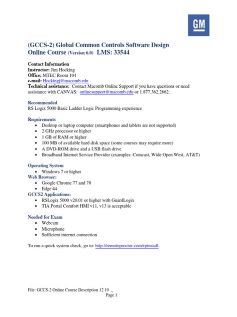 Gm Ocd Global Common Controls Software Pdf Programmable Logic