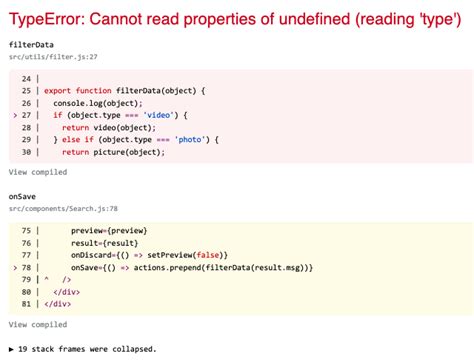 Javascript React Read Properties Of Undefined Reading Type Stack Overflow