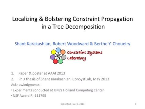 Ppt Localizing And Bolstering Constraint Propagation In A Tree Decomposition Powerpoint