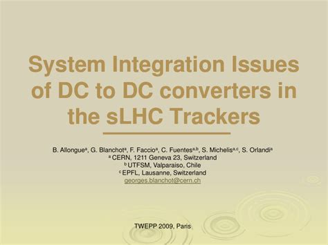Ppt System Integration Issues System Integration Issues Of Dc To Dc