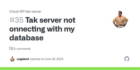 tak server not onnecting with my database · issue 35 · cloud rf tak server · github