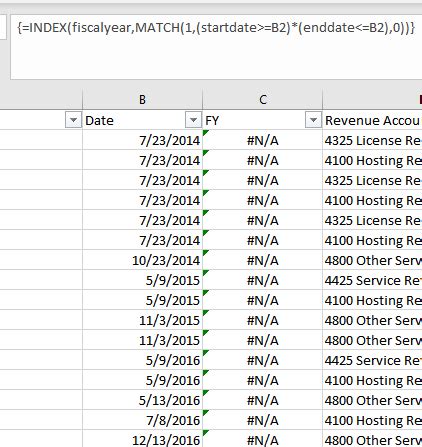 Excel Index Match To Match Date Between Two Dates Stack Overflow