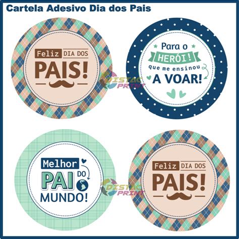 Kit 120 Etiquetas Adesivo Vinil Dia Dos Pais 4x4 Adesivo Dia Dos Pais