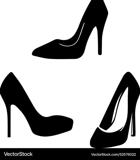 Black Stiletto Silhouette High Heels Royalty Free Vector Vectorstock