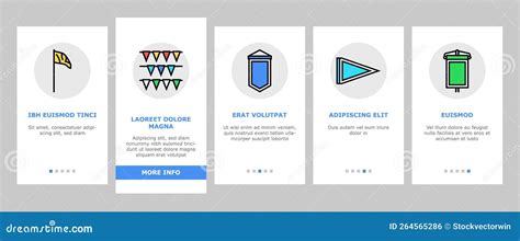 Indicador Iniciar Mapa Web Pendiente Mapa Onboarding Conjunto De Iconos Vectorial Stock De