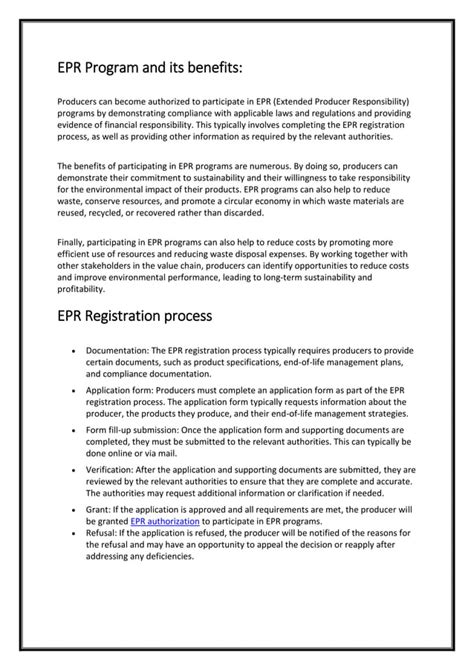 Navigating EPR Registration And Certification Pdf