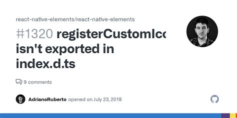 Registercustomicontype Isnt Exported In Index D Ts · Issue 1320 · React Native Elements React
