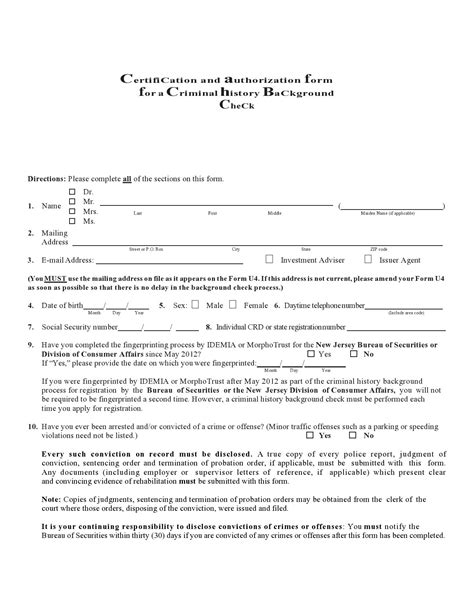 47 Free Background Check Authorization Forms Templatelab