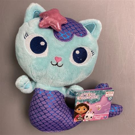 Gabbys Dollhouse 8” Small Exclusive Purr Ific Plush Mercat Dreamworks