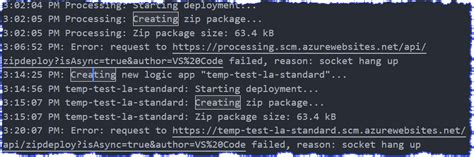Investigate ECONNRESET Issue During Zipdeploy Call Issue Microsoft Vscode