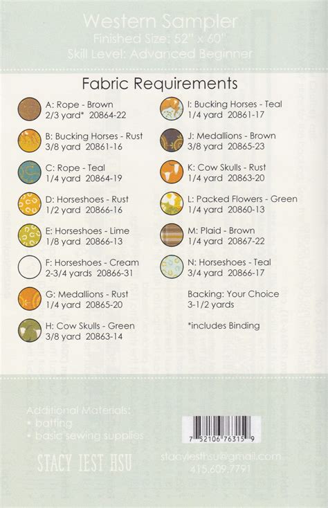 Stacy Iest Hsu Western Sampler Quilt Pattern 123stitch