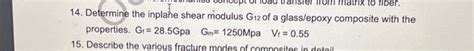 Solved 14 Determine The Inplane Shear Modulus G12 Of A