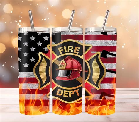 Fire Dept Tumbler Wrap Png Design Sublimation Clipart For Shirt Design