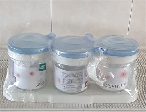 Glass Condiment Container 3pc Set Furniture And Home Living