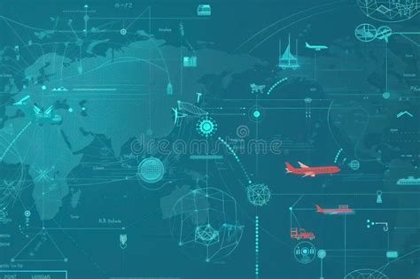 This Representation Showcases Prominent Transport Routes Across The Globe Featuring Various