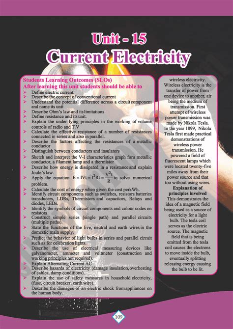 Current Electricity Unit 15 Physics 10th Text Book