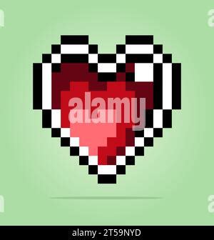 Bit Heart Symbol Pixels Love Icon In Vector Illustrations Stock Vector Image Art Alamy