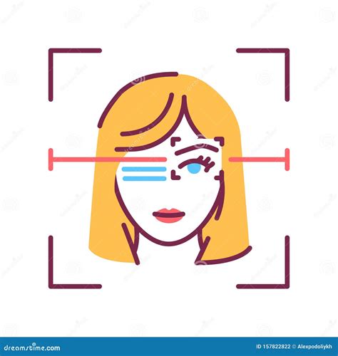 Identification Face Color Line Icon Eye Id Verifying Recognition