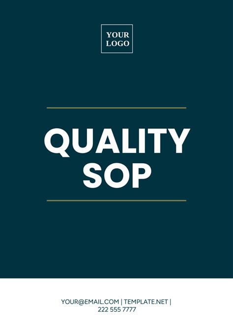 Free Quality Sop Template To Edit Online