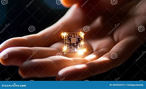 Microchip Power In Man S Ai Development Stock Illustration