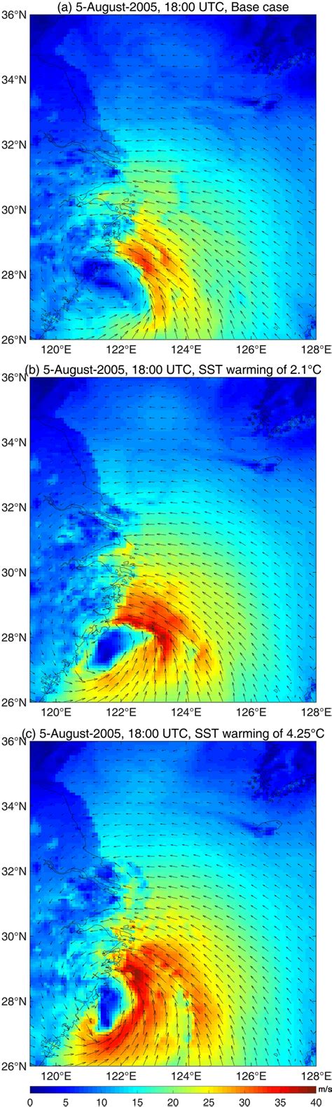 Simulated Wind Speed At M Height Of Typhoon Matsa Under Different Download Scientific