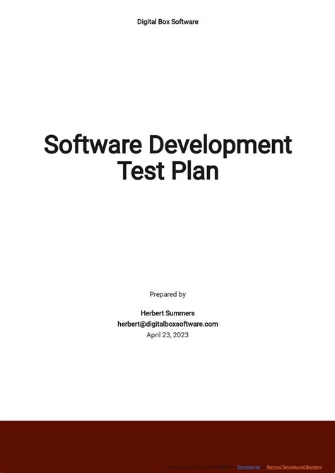 Software Development Test Plan Template Google Docs Word Apple