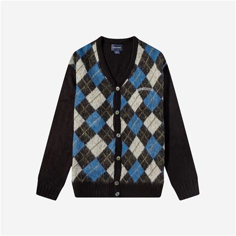 디스이즈네버댓 아가일 가디건 블랙 Thisisneverthat Kream