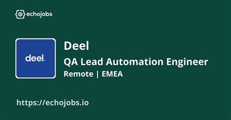 Deel Is Hiring Qa Lead Automation Engineer Emea Remote R