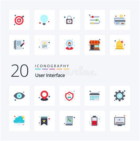20 User Interface Flat Color Icon Pack Like Rainy Settings Protect Gear