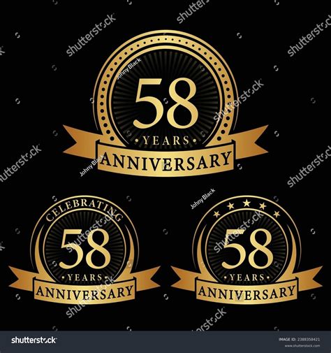 58 Years Anniversary Logo Collections Set Stock Vector Royalty Free