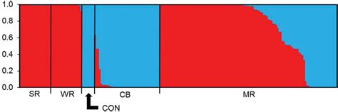 Summary Of The Clustering Results Assuming Two Admixed Populations K