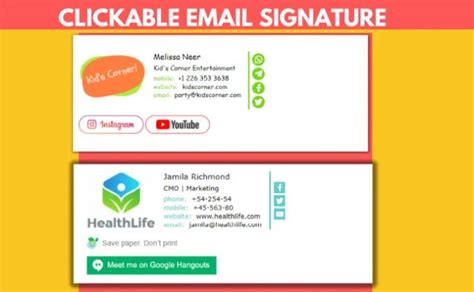 Design Professional Clickable Html Email Signatureoutlook Signature By