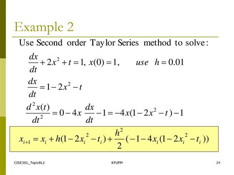 SE301: Numerical Methods Topic 8 Ordinary Differential Equations (ODEs) Lecture KFUPM Read , 26 ...