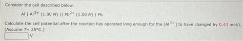Solved Consider The Cell Described Below Chegg