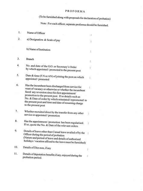Probation Declaration Form Pdf