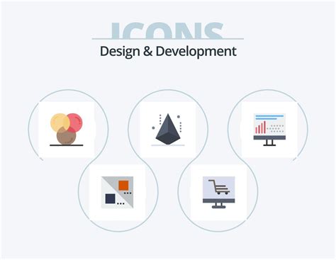 Design And Development Flat Icon Pack 5 Icon Design Coding Modeling