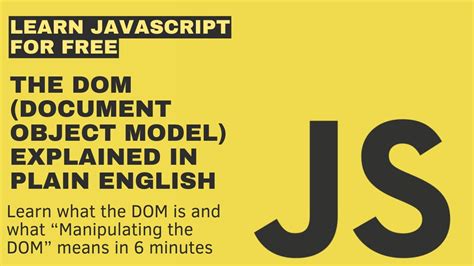 The Dom Document Object Model Explained In Plain English Youtube