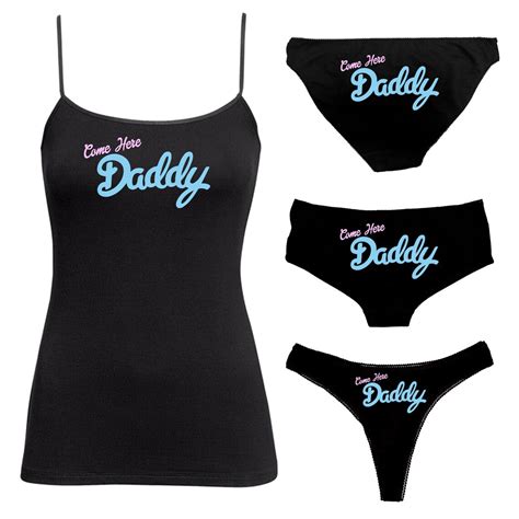 Come Here Daddy Set Knickers Vest Cami Thong Shorts Bdsm Etsy Sweden