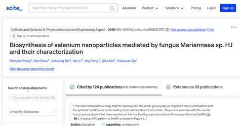 Biosynthesis Of Selenium Nanoparticles Mediated By Fungus Mariannaea Sp Hj And Their