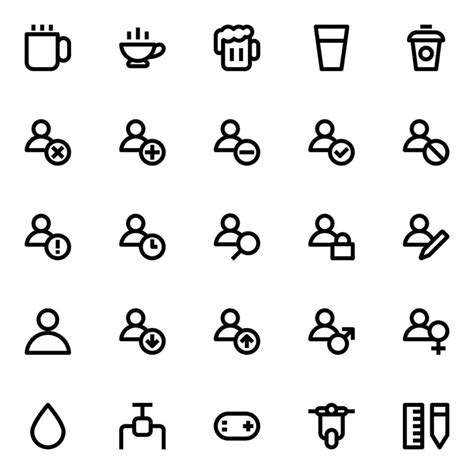 Outline Icons For User Interface Vector Art At Vecteezy