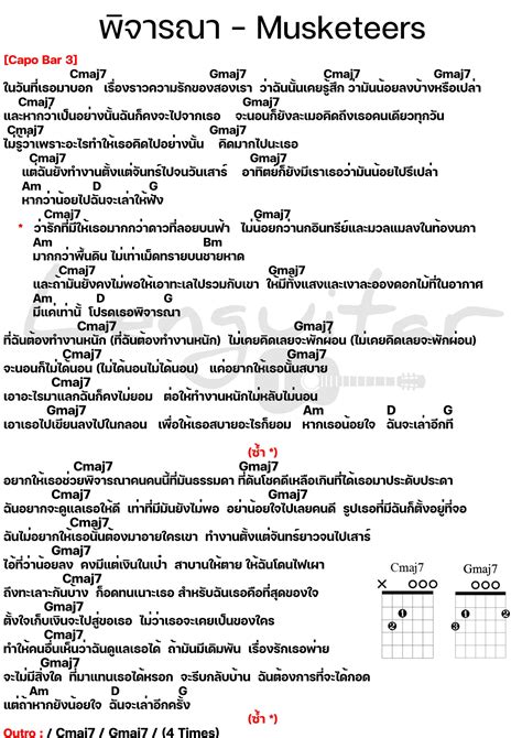 คอร์ดเพลง พิจารณา Musketeers Lenguitar