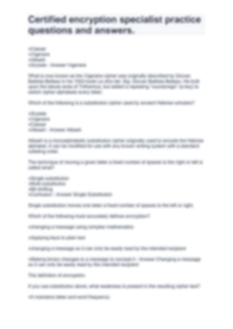 Solution Certified Encryption Specialist Practice Questions And