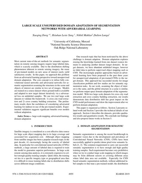 PDF Large Scale Unsupervised Domain Adaptation Of Segmentation Networks With Adversarial Learning