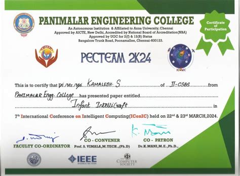 Kamalesh S On Linkedin Pec Iconic24 Pecteam 2k24